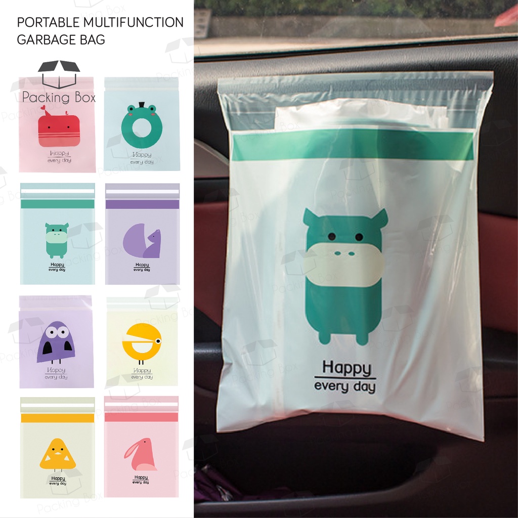 PKB (15pcs/pack) Disposable Car Trash Bag Rubbish Stick Type Plastic ...