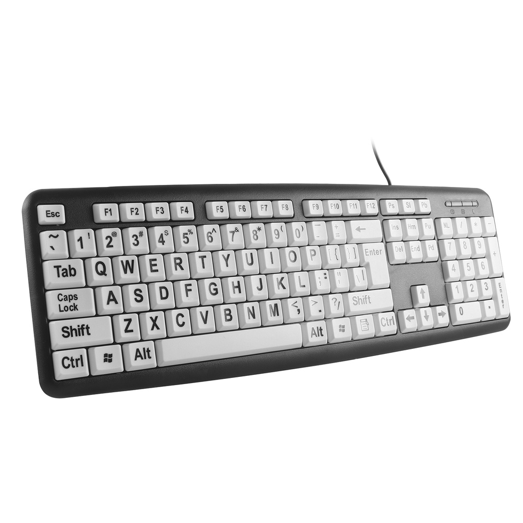 107 Keys Keyboard Wired Keyboard Large Print Computer Keyboard ...