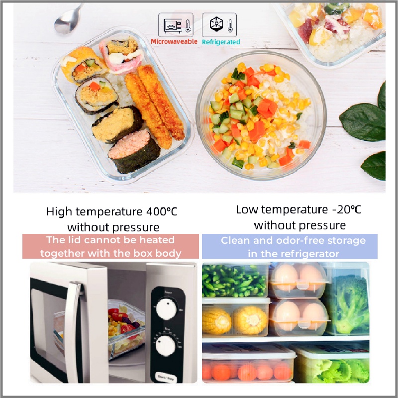 【PLAYFUL】Tupperware Food Container Heat Resistant Glass Microwave ...