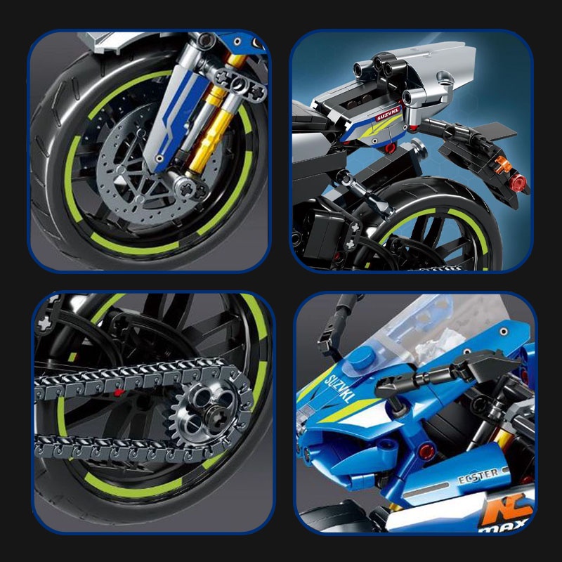 Creative ABS plastic building blocks motorcycle model diy assembling ...