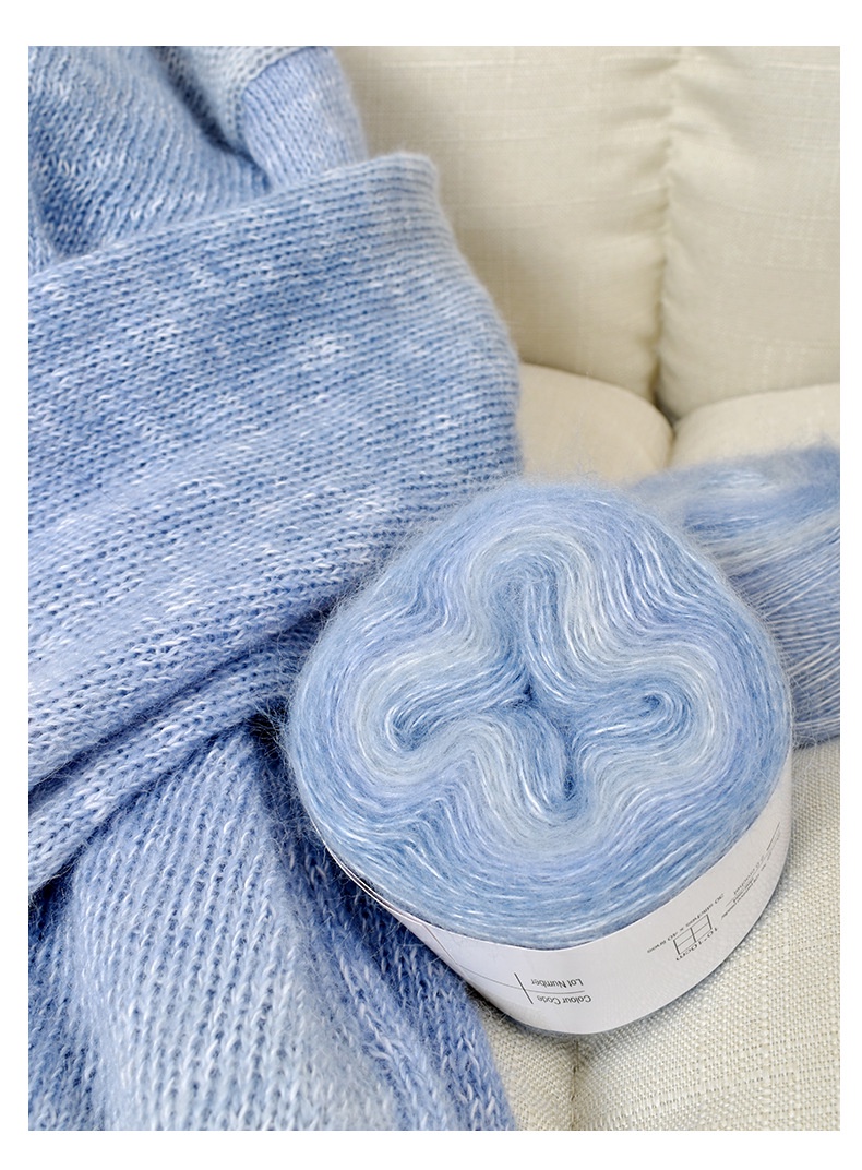 1 Roll of Gradient Mohair Long Dyed Mohair Fine Thread Crochet Sweater ...