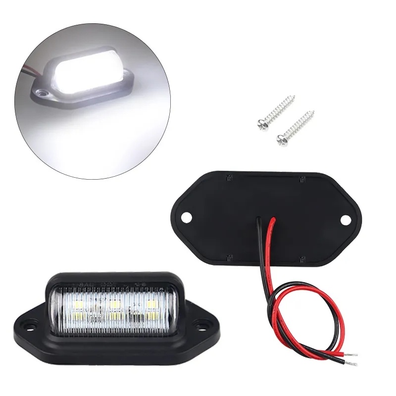 Ultra Bright 6-LED License Plate Light With Screws Vehicle Universal ...