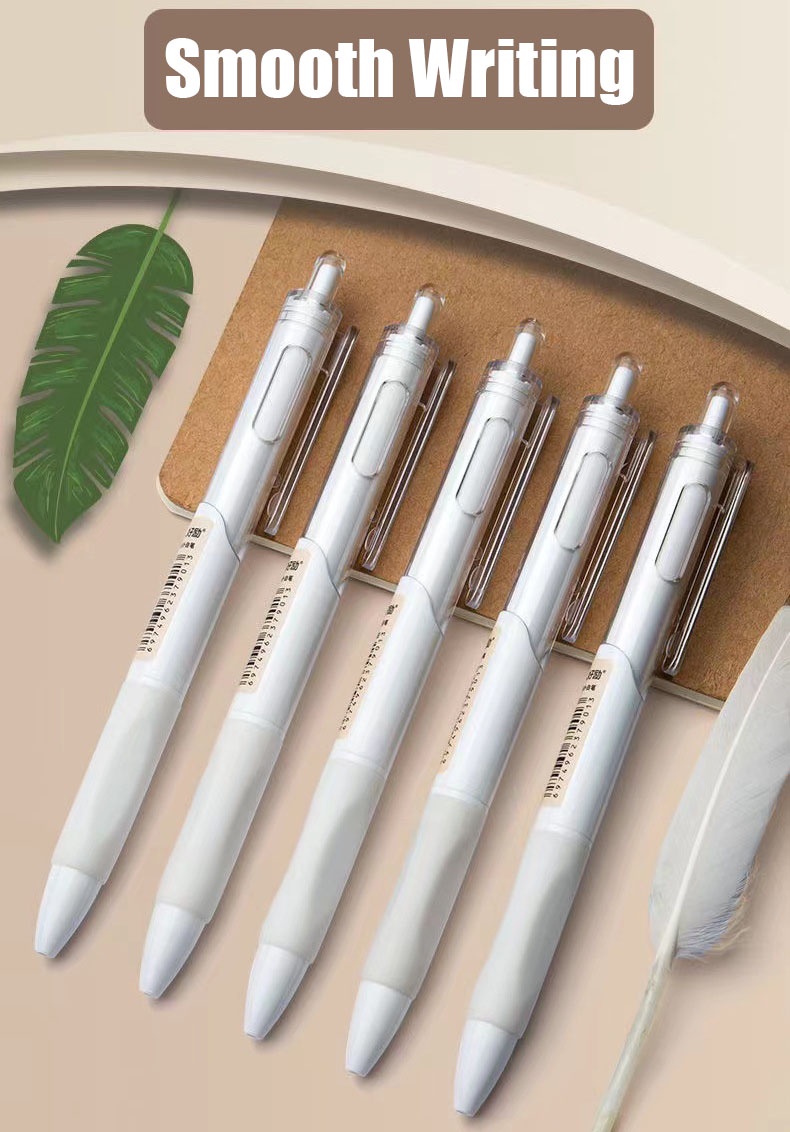 1/5PCS ST Nib 0.5mm Gel Pen Black Refilable Ink Refills Smooth Writing ...