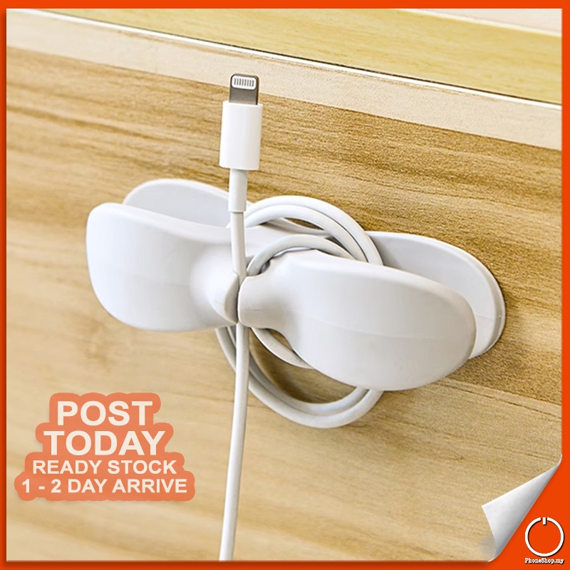 𝐌𝐄𝐒𝐒 𝐂𝐋𝐄𝐀𝐑 Wire Cable Organizer Cord Wrapper Clip Storage Winder Holder ...
