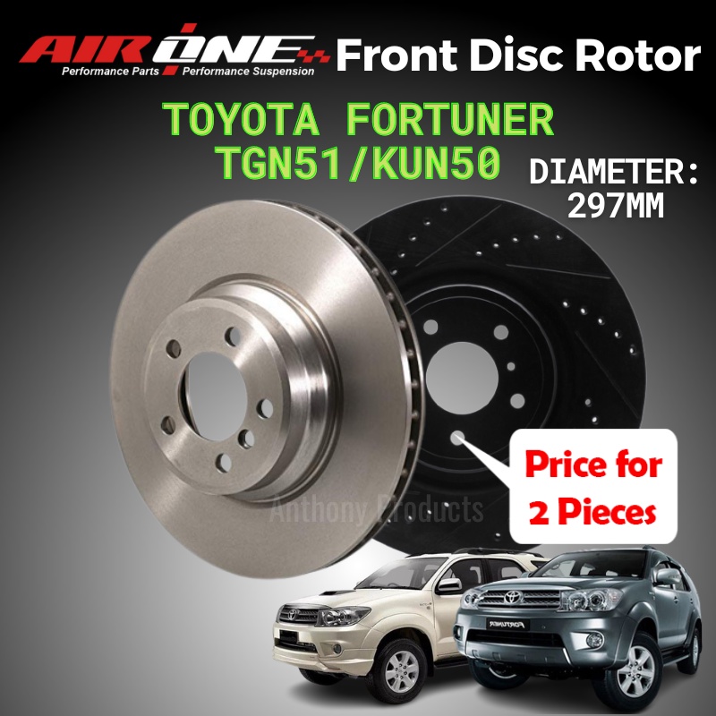 AIRONE Toyota Fortuner TGN51 KUN50 Front (Depan) OE Sport Brake Disc ...