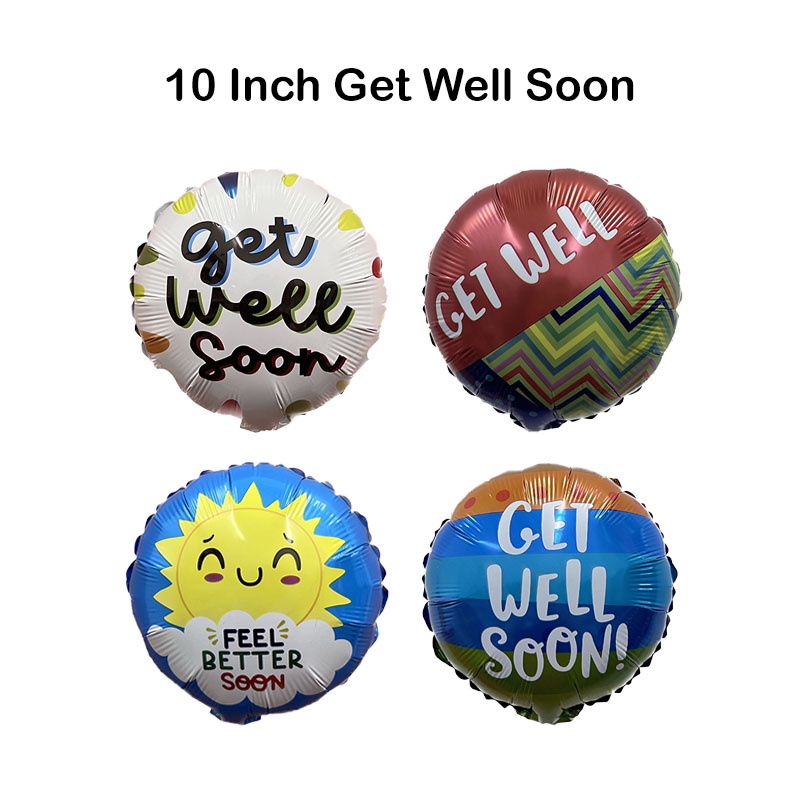10 Inch Get Well Soon Foil Balloon Greeting Feel Better Belon Bouquet ...