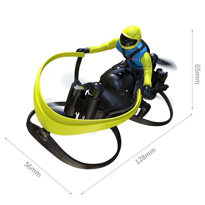 Science Fiction Sky Motorcycle Airship Flying Man Kid Remote Control ...