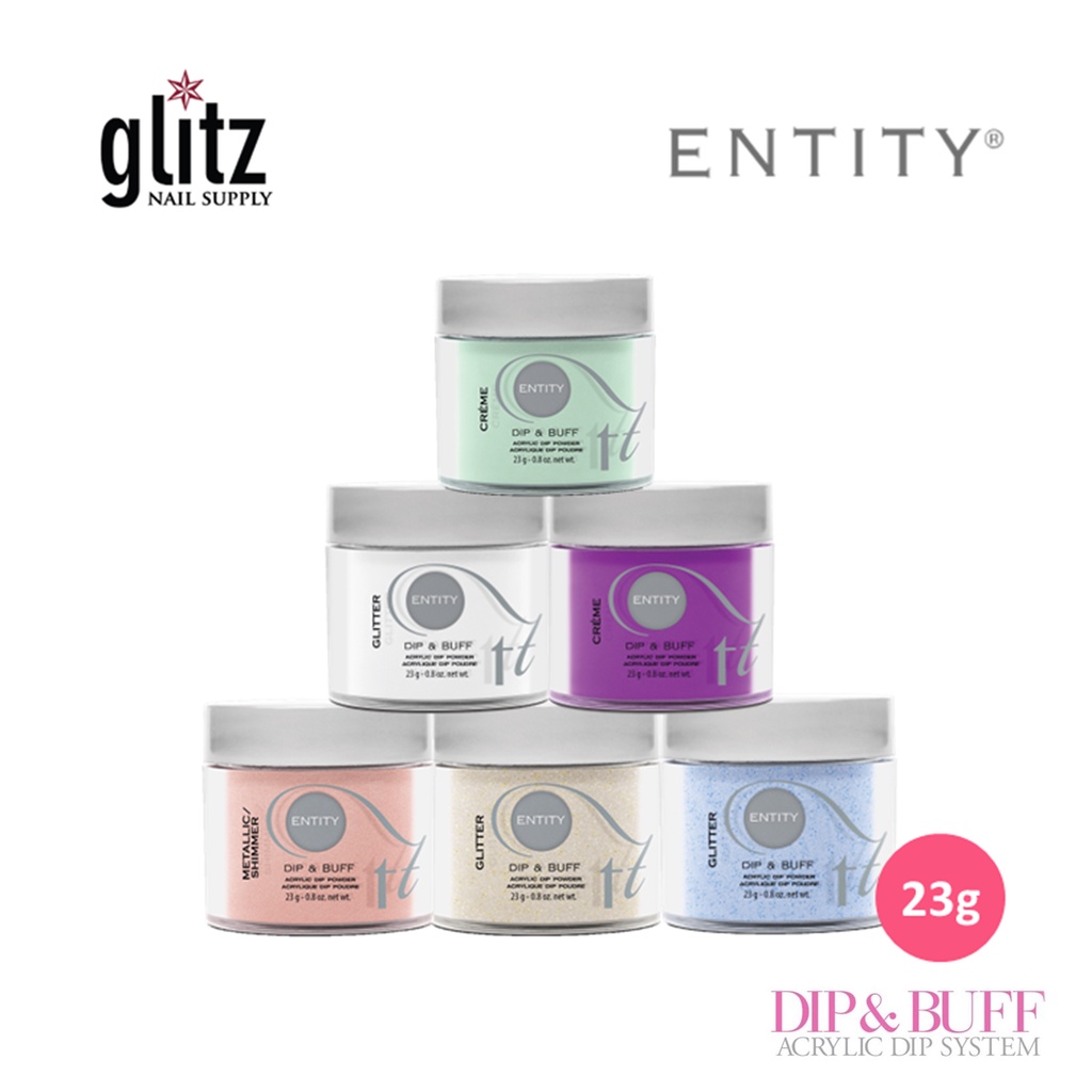 ENTITY Dip & Buff Acrylic Dipping Powder Nail Art Assorted Colours (23g ...