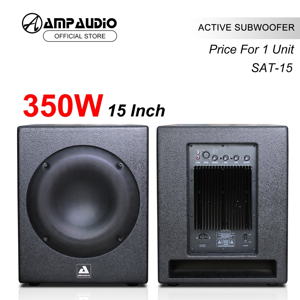 AmpAudio 15Inch Powered Subwoofer Active Subwoofer with RCA Input and ...