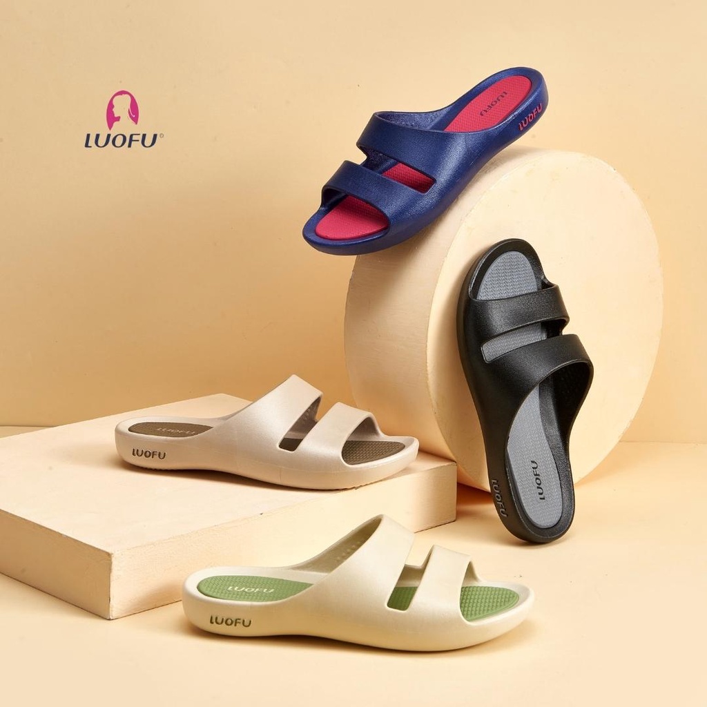LUOFU Women PVC Slides Sandals F2328-B | Shopee Malaysia