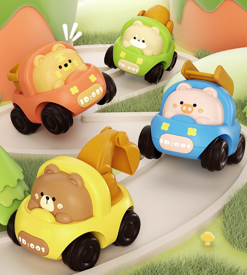 New Cute Cartoon Inertia Car Model Crash Resistant Engineering Car ...