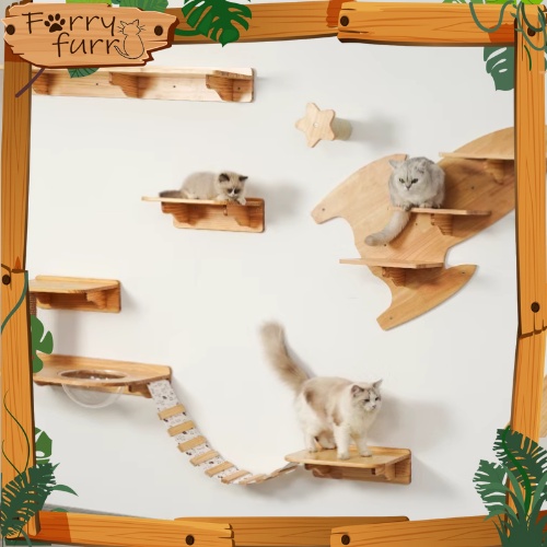 Cat Wall Climbing Frame DIY Cat Wall Ladder House Bed Cat Wall ...