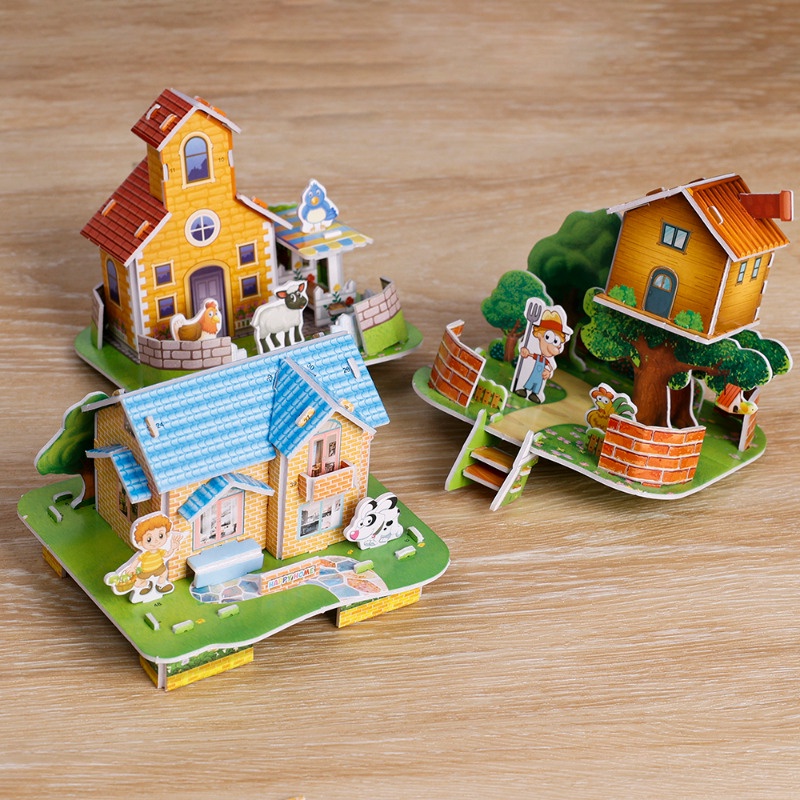 Fun Three-dimensional Building Jigsaw Puzzle / Kindergarten Hand-made ...