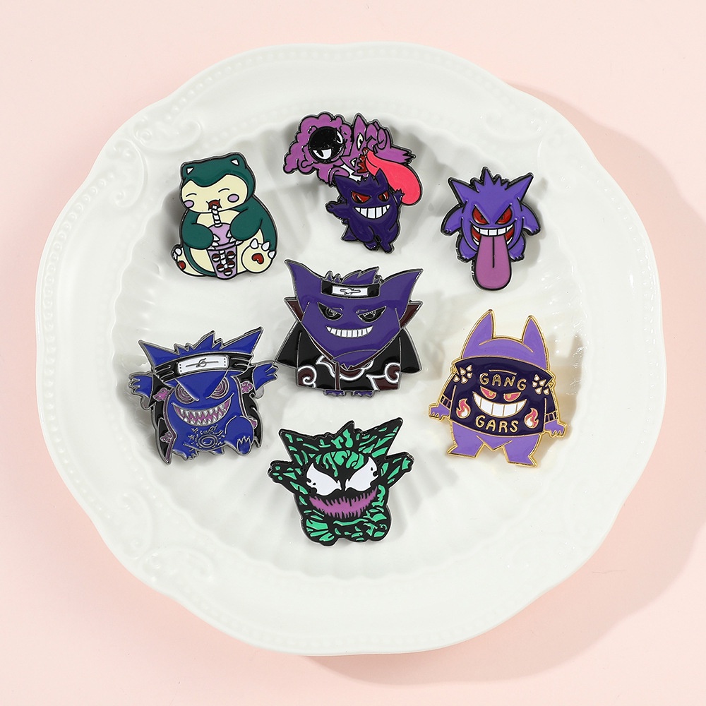 Kawaii Game Anime Gengar Enamel Pin Cartoon Gengar Brooch Metal Badges ...
