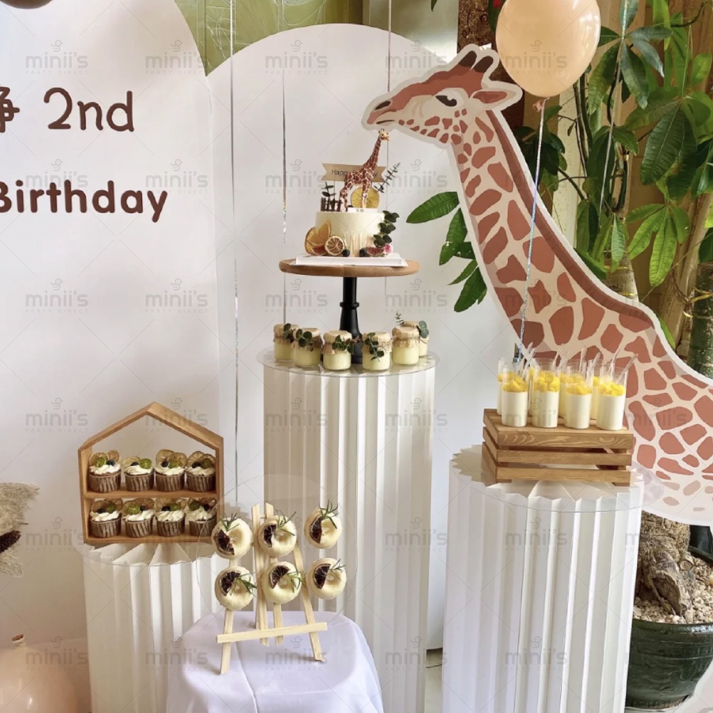 MINIIS PARTY White Folding Cake Stand Dessert Stand Cylinder Stand Meja ...