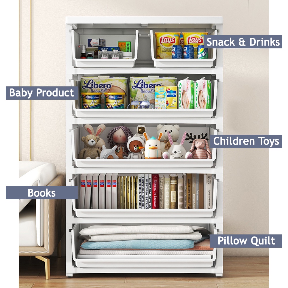 Innohut Drawer Cabinet Wardrobe Closet Food Storage Almari Baju Clothes ...