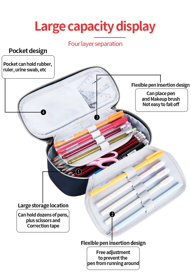Large-Capacity Pencil Case Password Lock Pen Box Portable Organizer Box ...