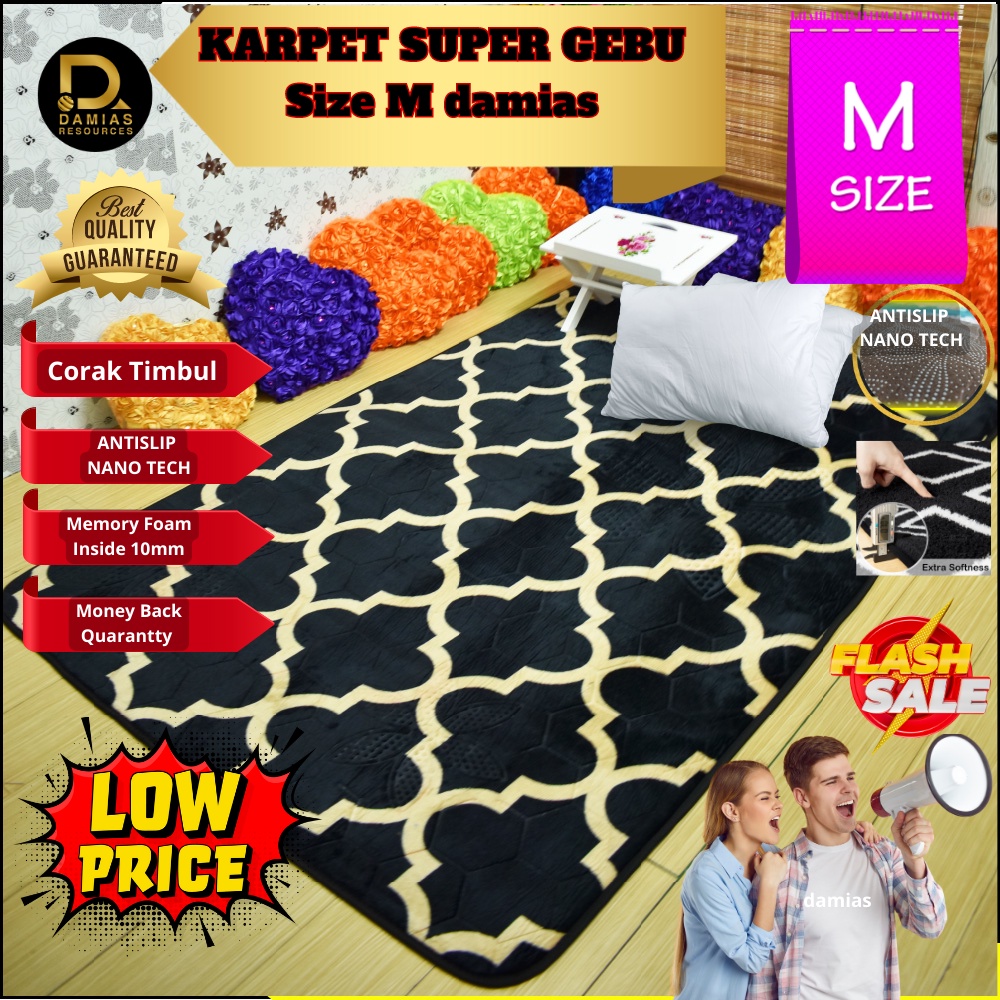 Karpet Gebu Tebal Carpet Corak Abstrak 120 CM X 180 CM (memory Form ...