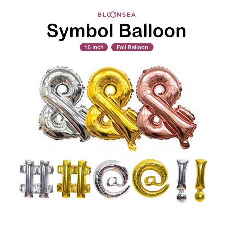 16 Inch Symbol Foil Balloon And & Alias @ Percentage % ! Hashtag # Raya ...