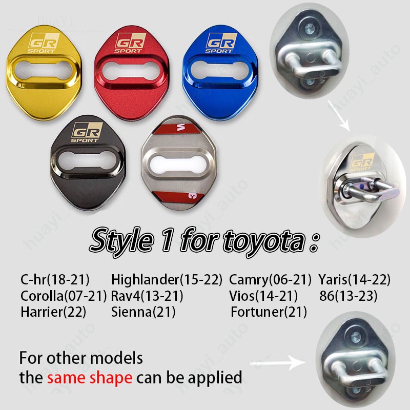 4Pcs/set Toyota Stainless Car Door Lock Cover for Gr Sport Raize Rush ...