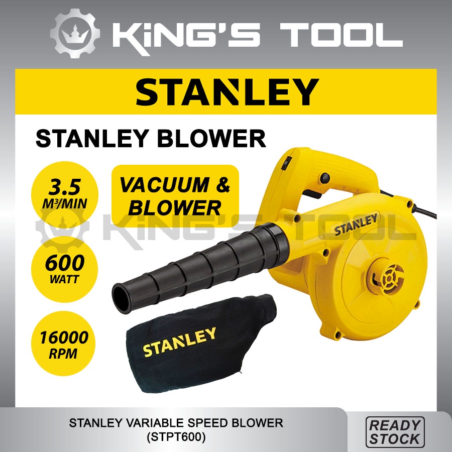 STANLEY BLOWER (STPT600)/ 600W VARIABLE SPEED BLOWER & VACUUM/ 2IN1 ...
