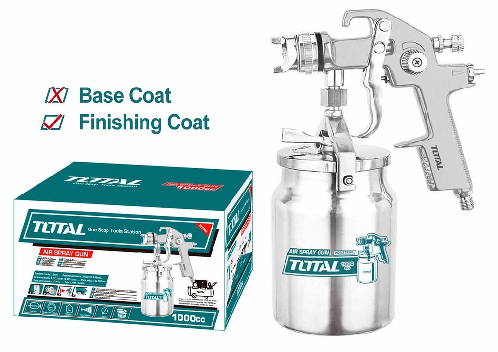 Total TAT11004 / TAT11005 Spray Gun 1000cc – HVLP & Air Type Paint ...
