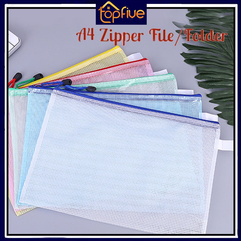 A4 A3 PVC Zipper File Transparent Bag Document File Zip File A4 School ...
