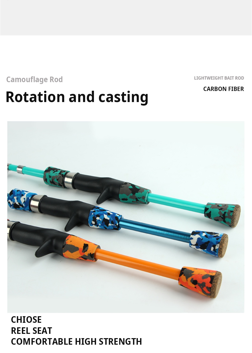FTK 1.3M-1.8M Casting Fishing Rods For Kids Beginner Fiber Glass ...