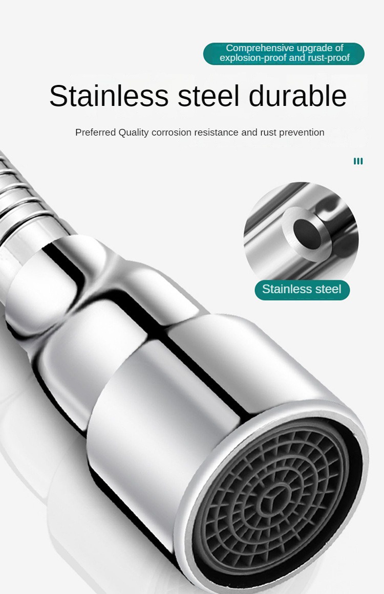 Stainless Steel Faucet Extender 360° Rotation Free Bending Faucet ...