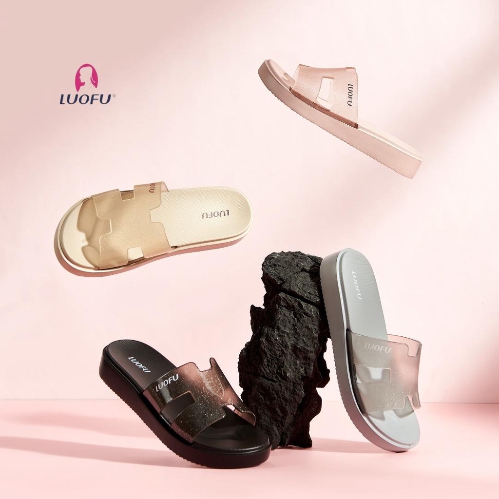 LUOFU Women EVA Slides Slippers E7199A3T-BW | Shopee Malaysia