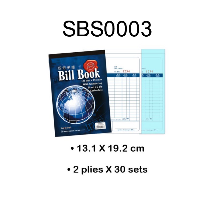 SBS NCR Bill Book Numbering | Buku Bill | Buku Resit | Shopee Malaysia