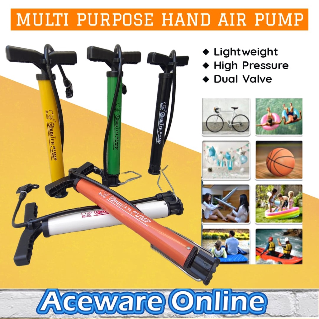 Buster Pump Multifunction Small Portable Hand Air Pump Tyre Air Pump ...