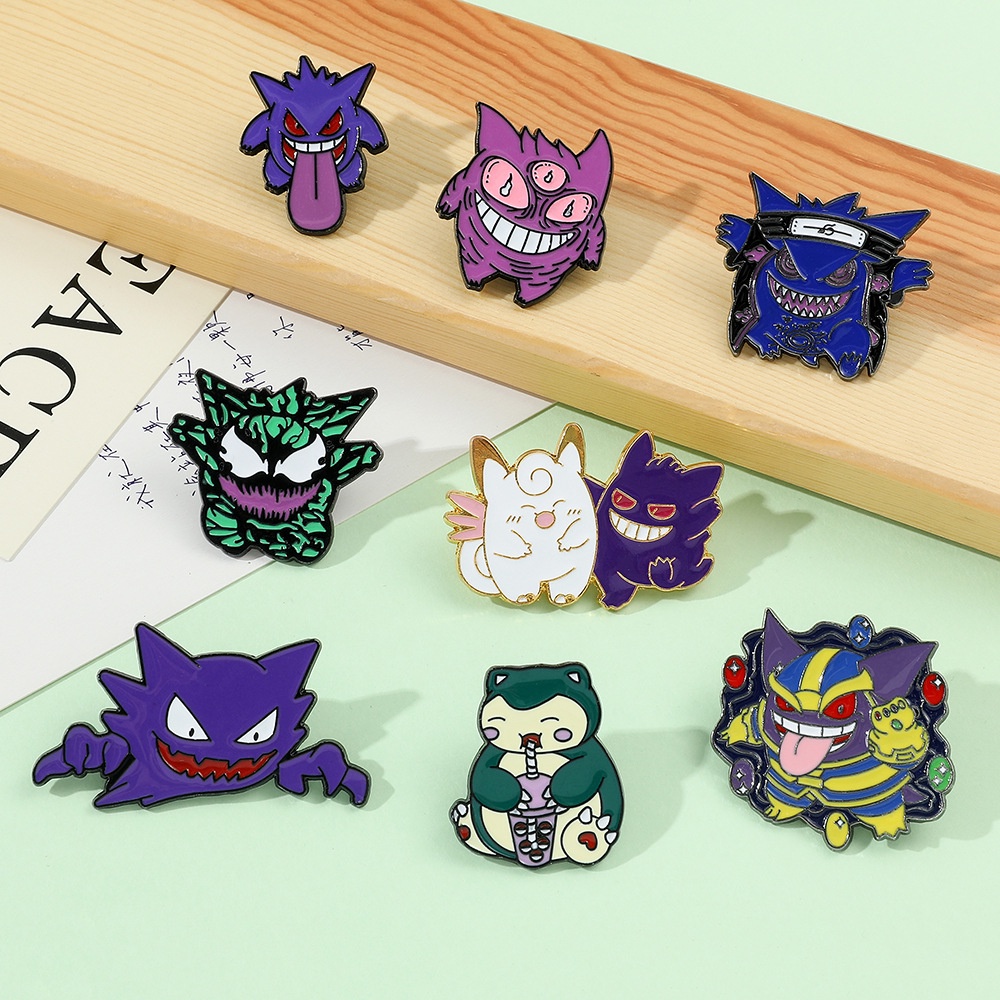 Kawaii Game Anime Gengar Enamel Pin Cartoon Gengar Brooch Metal Badges ...