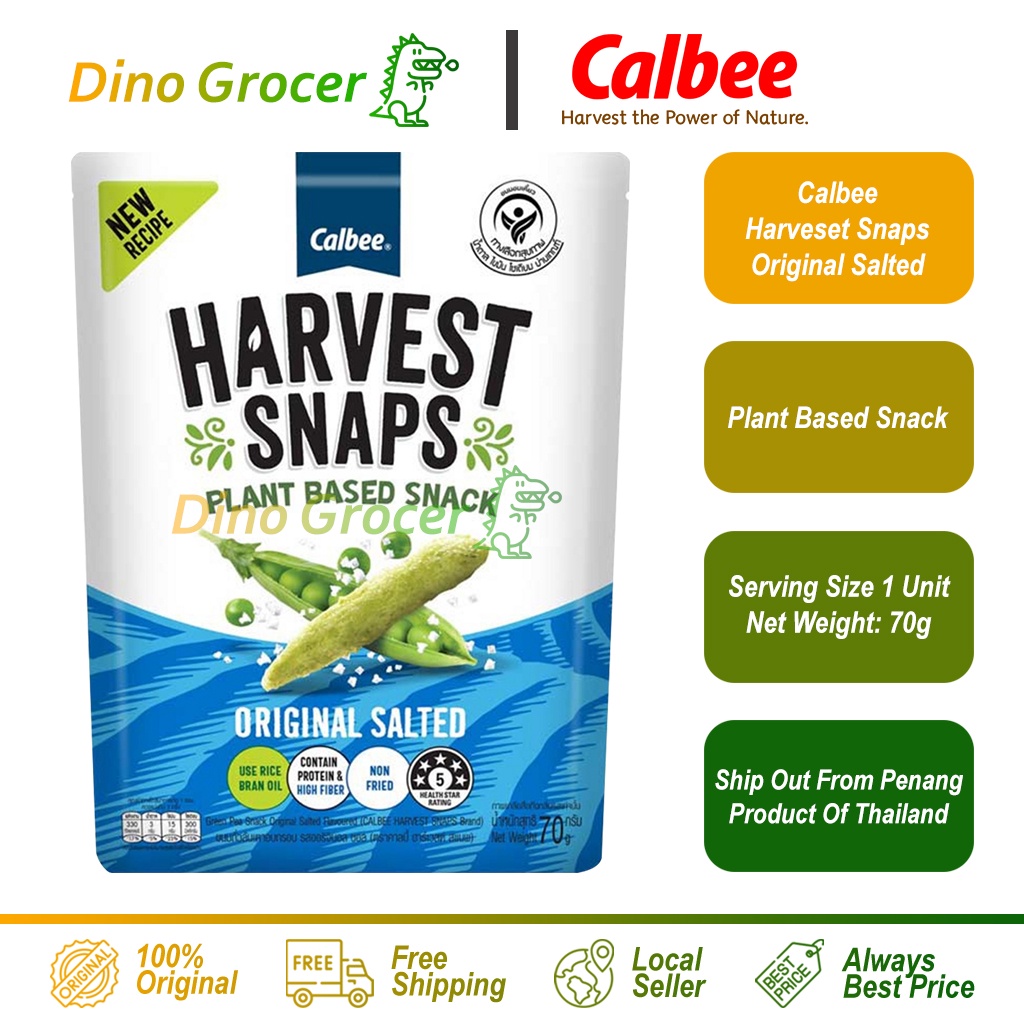 Calbee Harvest Snaps Green Pea Snack Snack Original Salted 70g ...