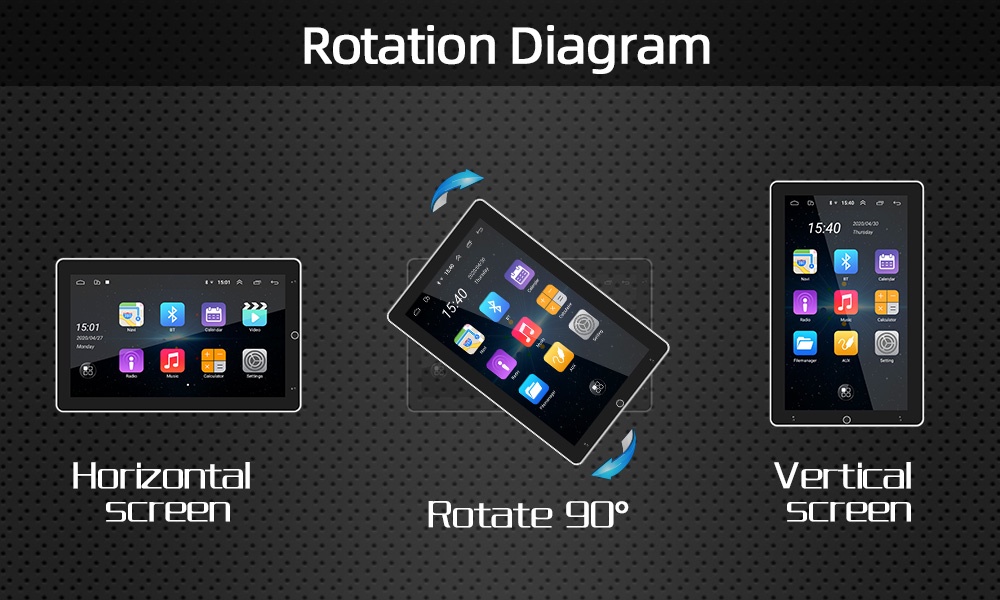 EVEAN 4GRam+32G Android 12 Rotate Vertical Screen WIFI Car Radio Stereo ...