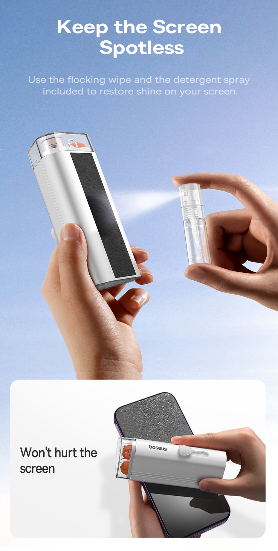 Baseus 8-in-1 Computer Keyboard Cleaner Brush Screen cleaning Spray ...