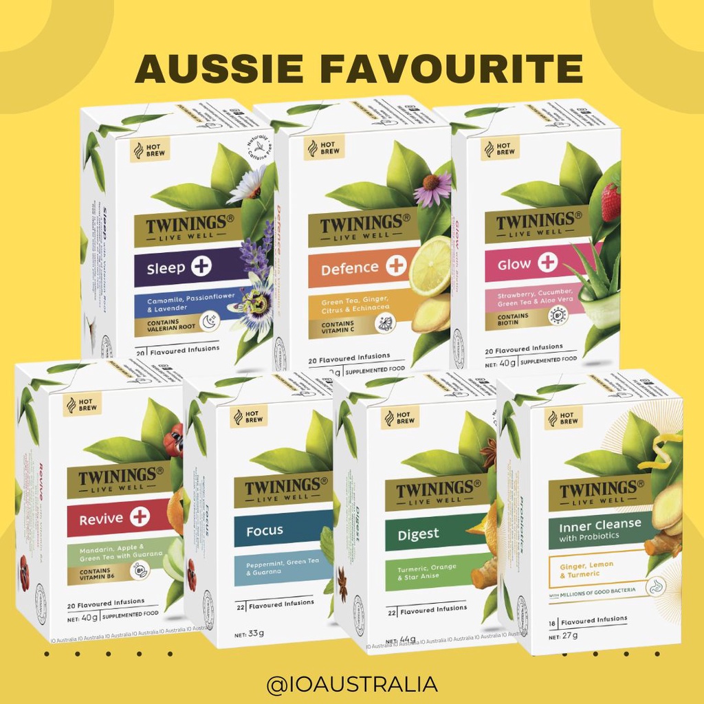 Twinings Live Well Tea Bags Australia 20 Bags Sleep / Revive / Glow ...