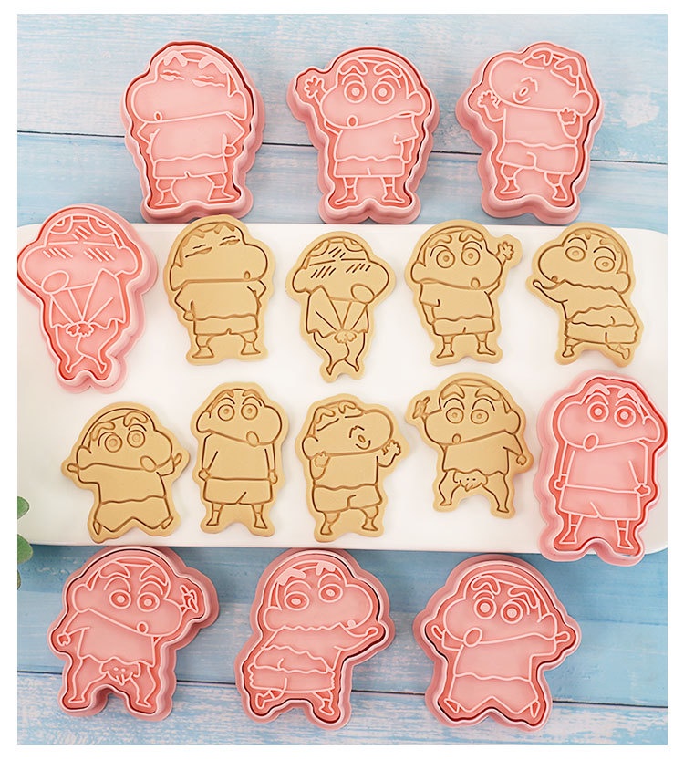 8pcs/Set Crayon Shin-chan Biscuit Mold Cookie Cutter Cartoon 3D ...