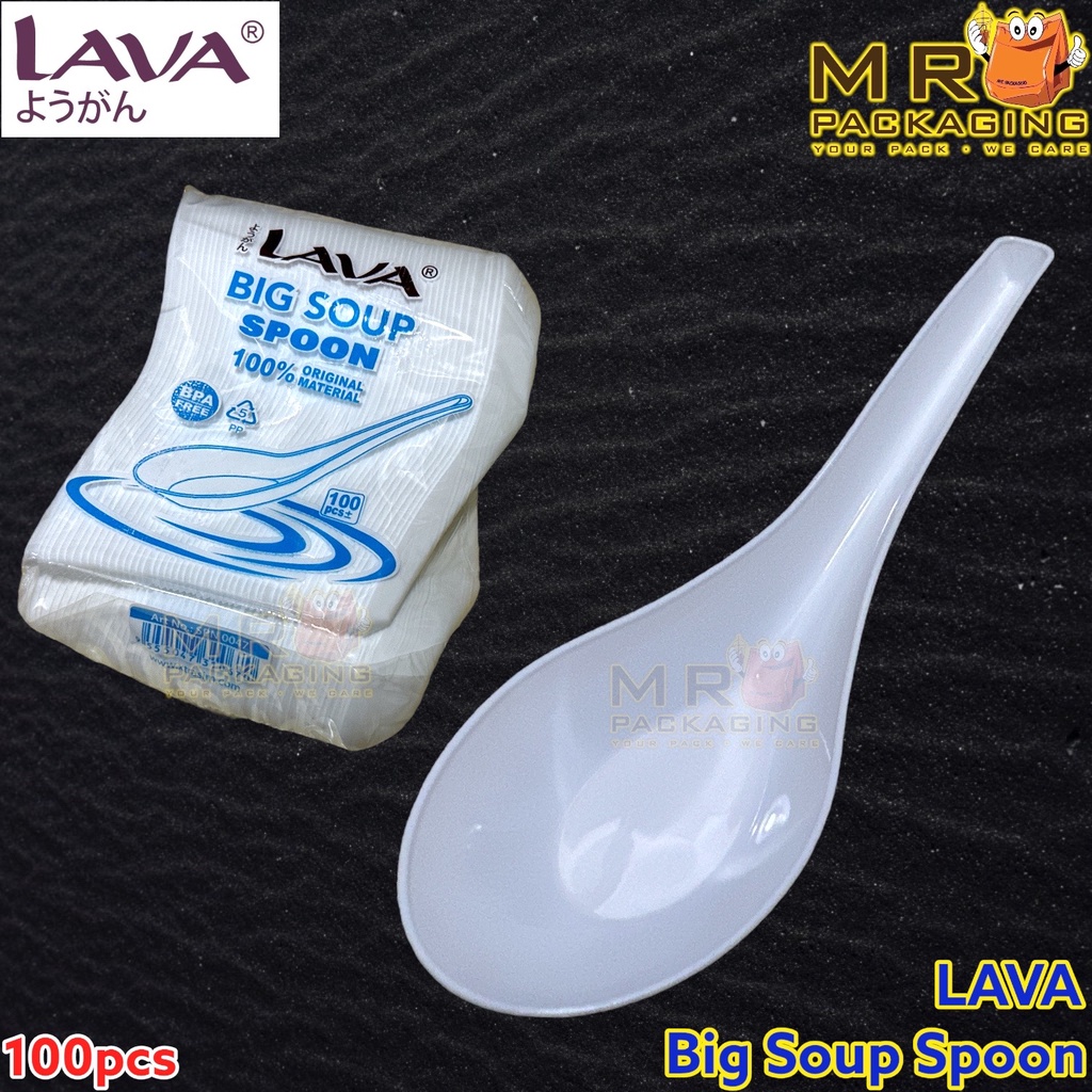 Big Soup Spoon [ 100pcs± ] White - Disposable Plastic Cutlery - Sudu ...