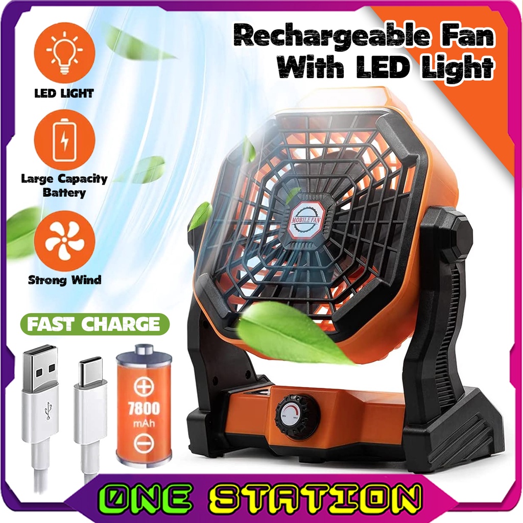Portable Rechargeable Fan Outdoor Camping Fan Mini USB Table Fan with ...