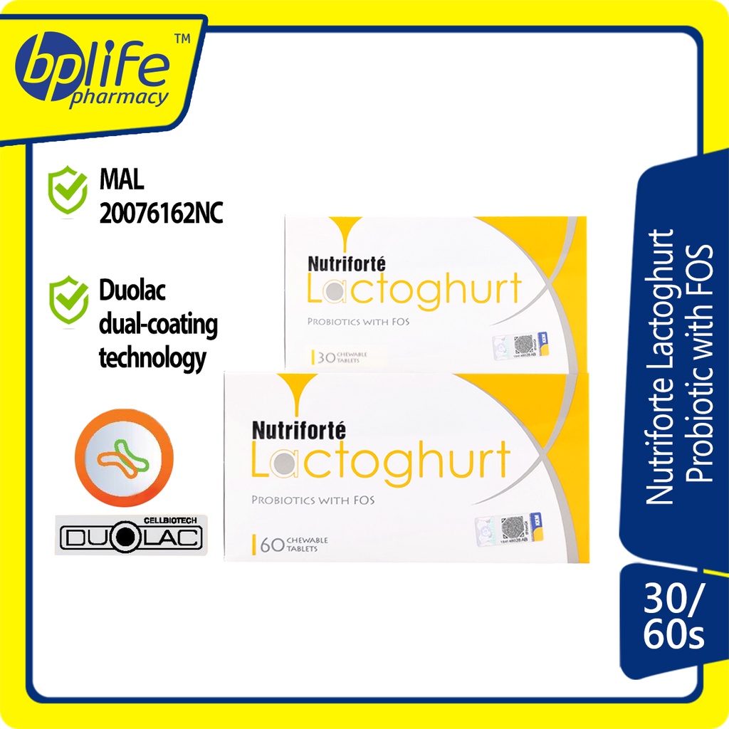 Nutriforte Lactoghurt Probiotic With FOS 30s/60s/60sx2 + 30s | Shopee ...