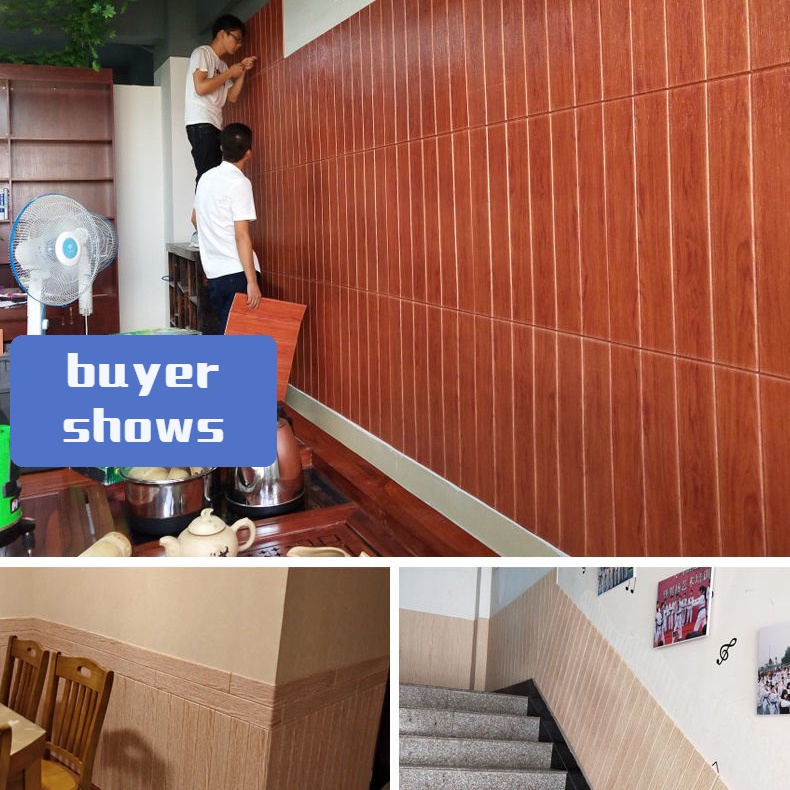 Wall Paper Dinding PE Waterproof Ceiling Wallpaper Stickers 3D Wood ...