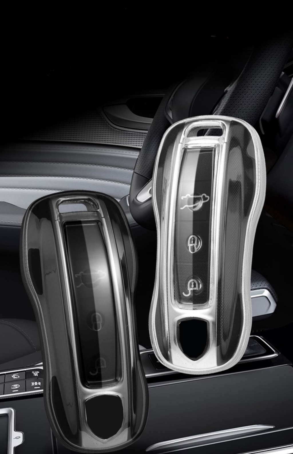 Transparent TPU Remote Key Cover Case Skin Shell Fit for Porsche ...