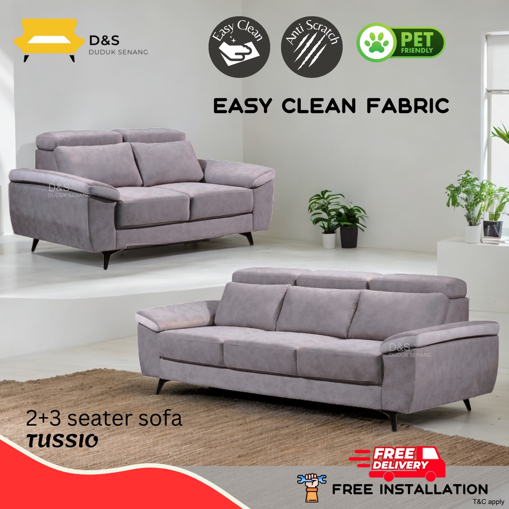 [DUDUK SENANG] TUSSIO Easy Clean Pet Friendly Fabric Sofa / Sofa Moden ...