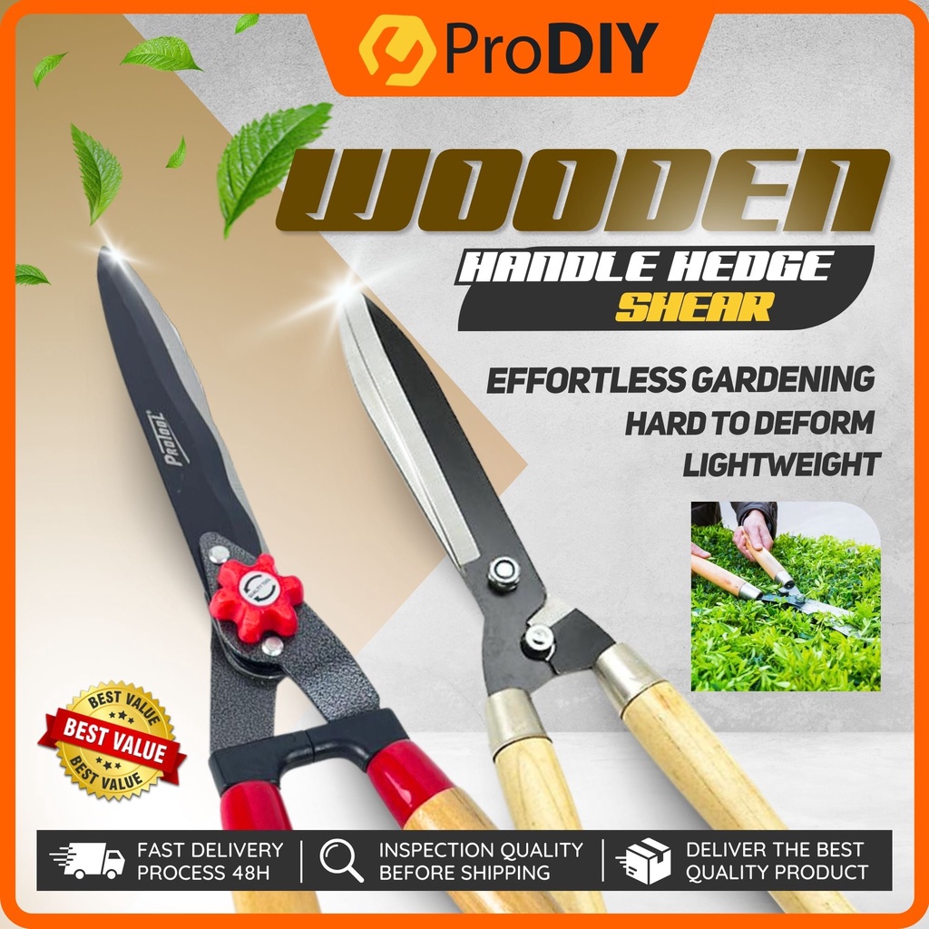 Wooden Gardening Pruning Scissor Grass Bush Tree Leaves Trimming Tool ...