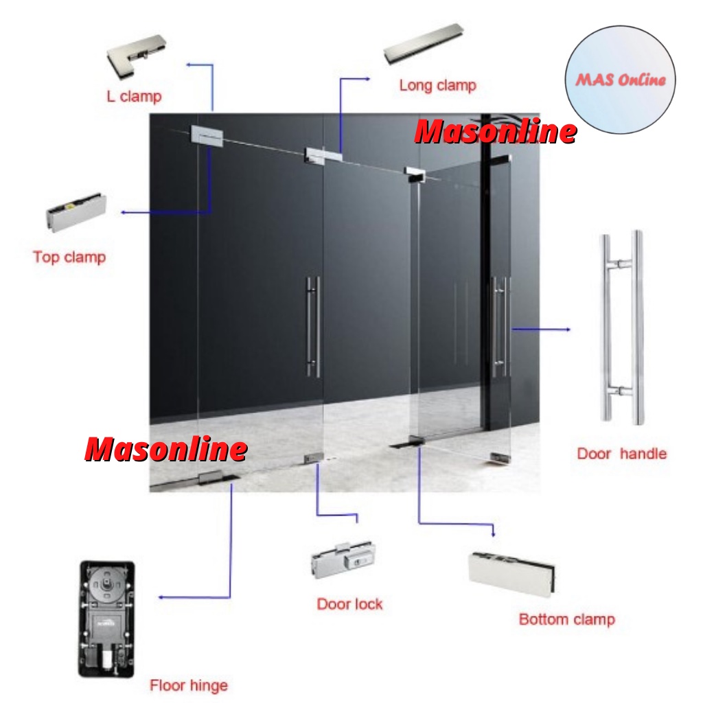 VSP V20 Glass Door Top Patch Fitting / ats pintu kaca tempered engsel ...