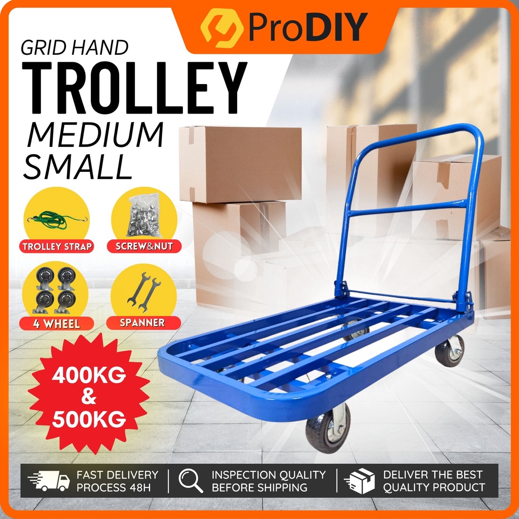 Trolley 4-Wheel Hand Grid (400kg & 500kg) Trolley Pallet truck freight ...