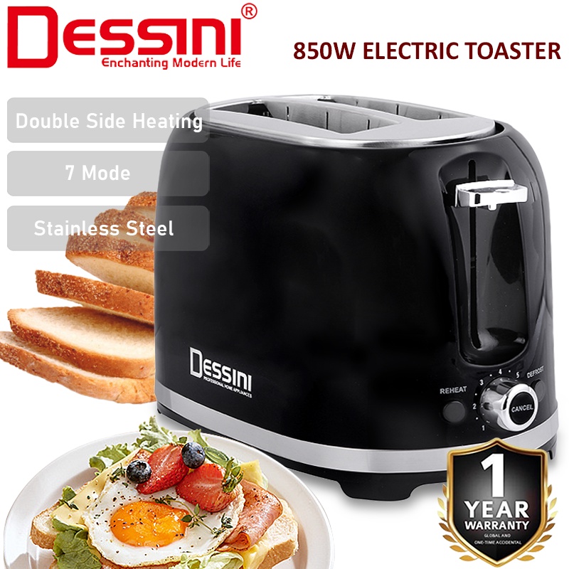DESSINI ITALY Double Sided Electric Bread Toaster Sandwich Maker 7 ...