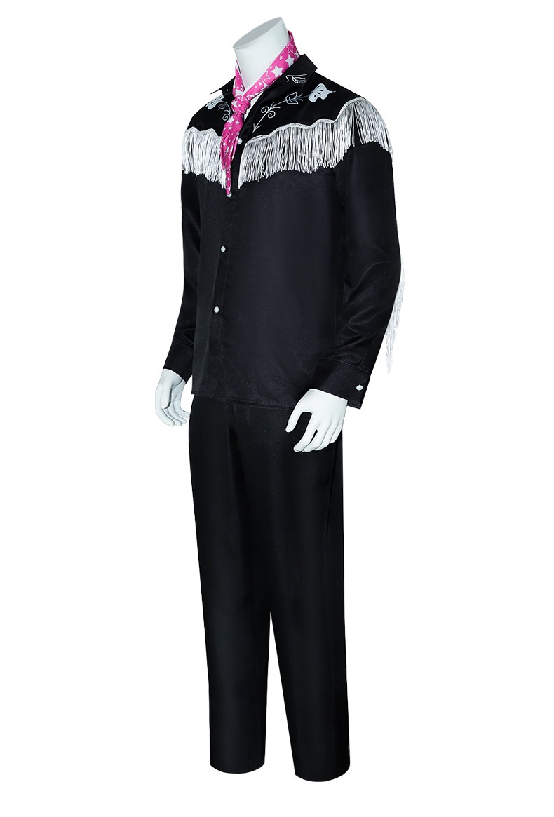 Barbie Cosplay Ryan Gosling Ken Cosplay Costume Black Suit with White ...