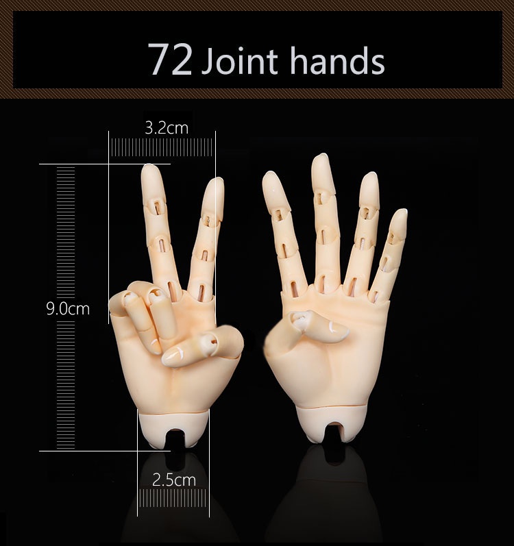 BJD Jointed Hands suitable for 1/3 or 1/4 bjd dolls boy and girl body ...
